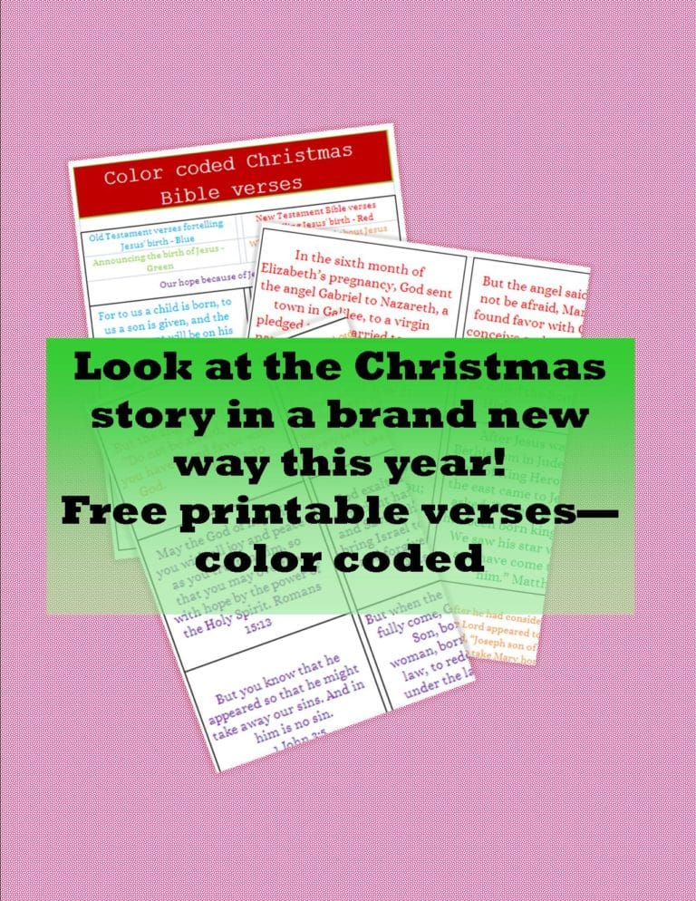 Christmas Bible Verses Color Coded - Free Printable