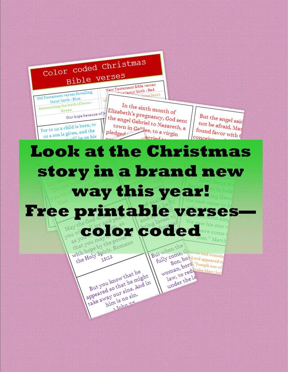 Christmas Bible Verses Color Coded - Free Printable